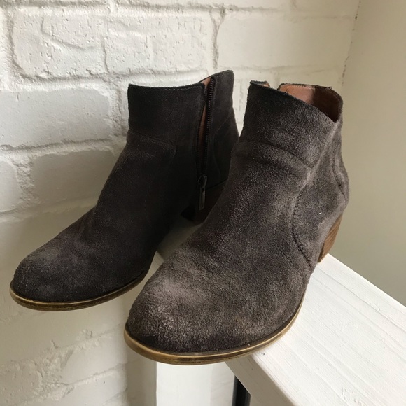 Lucky Brand | Shoes | Lucky Brand Suede Gray Booties | Poshmark